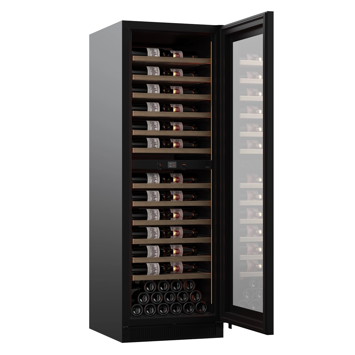 Pevino Majestic 111 bottles - 2 zones - Black glass front | Wineandbarrels
