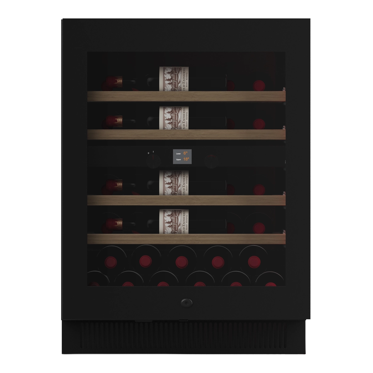 Pevino Majestic 39 flessen - 2 zones - Zwart glazen front | Wineandbarrels